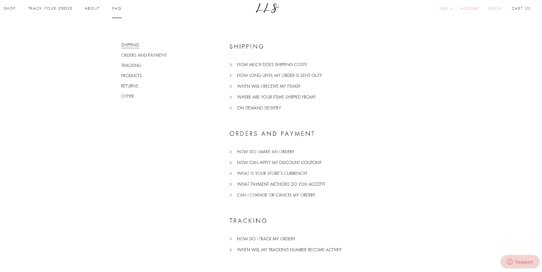 12 Great Ecommerce FAQ Page Examples in 2025 | Inspiration