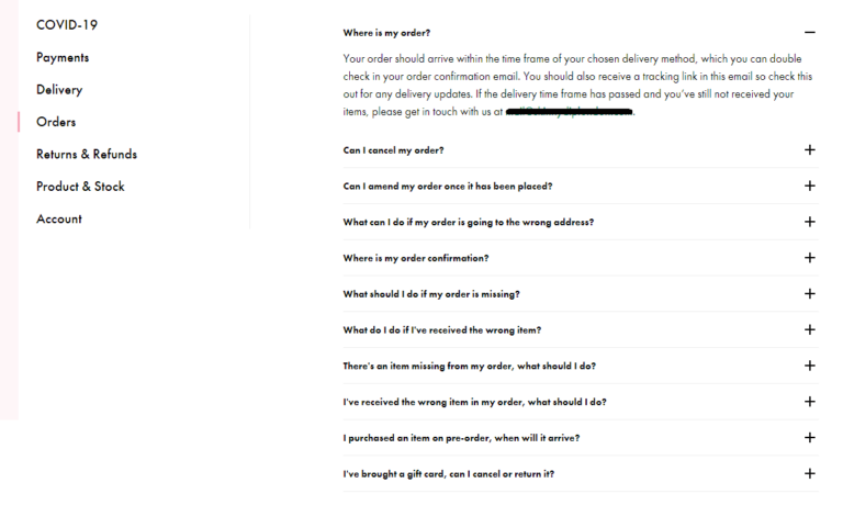 12 Great Ecommerce FAQ Page Examples in 2025 | Inspiration