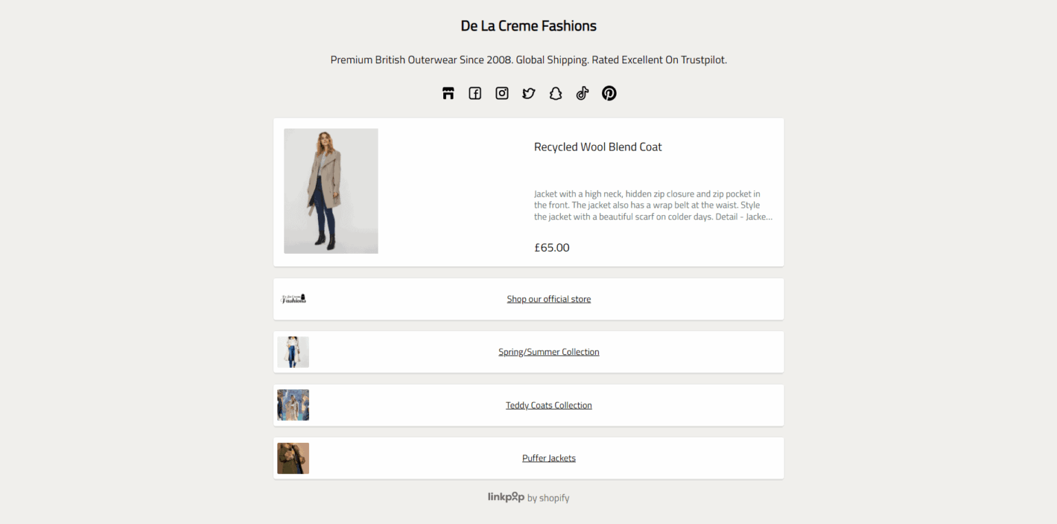 12 Linkpop Landing Page Examples for Ecommerce Stores (2025)