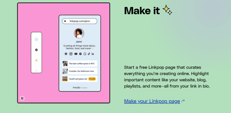 12 Linkpop Landing Page Examples for Ecommerce Stores (2026)