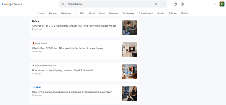 How to Use Google News for Dropshipping in 2025 (5 Tips)