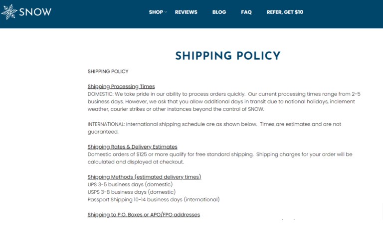11 Ecommerce Shipping Policy Examples (+3 for Dropshipping)